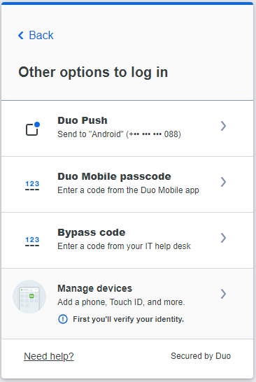 IT Help - Duo Mobile (MFA) – Requesting a Bypass Code (Passcode) - IT Help