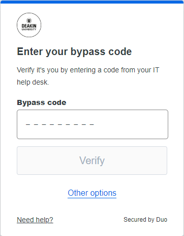 IT Help - Duo Mobile (MFA) – Requesting a Bypass Code (Passcode) - IT Help