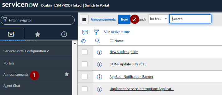 IT Help - Managing Announcement Banners in ServiceNow - IT Help