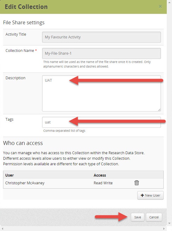 IT Help - Managing a Research Data Store collection - IT Help